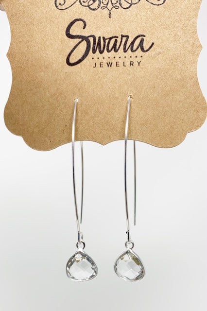 Oval Spike Earrings with Natural Gemstones-Handmade – Swara Jewelry